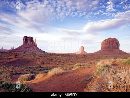 scenic view of monument valley and buttes from freeway Stock Photo - Alamy