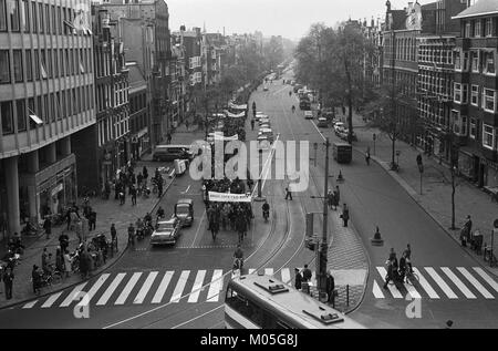 This image shows construction workers on strike in the Netherlands. It ...
