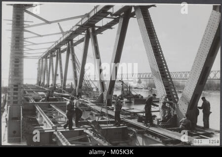 The bridge construction for the double track over the channel between ...