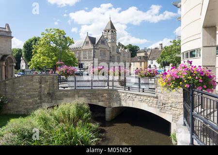 Calne Town Hall and River Marden from Beach Terrace, Calne, Wiltshire ...