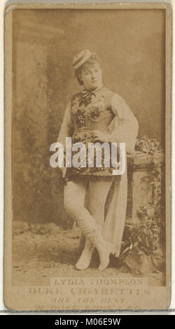 This card depicts Lydia Thompson from the Actors and Actresses series ...