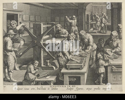 This engraving from the series 'Nova Reperta' illustrates the invention ...