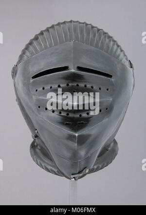 This armet, a type of helmet from the late Middle Ages, features ...