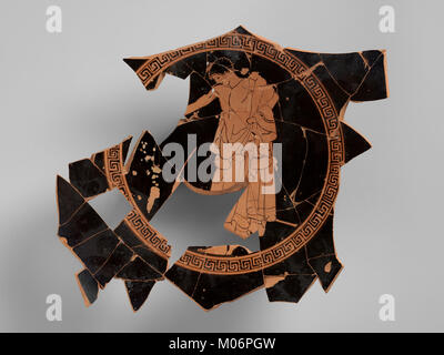 Fragments of a kylix, an ancient Greek drinking cup. The pieces ...