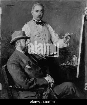 This painting shows Gari Melchers and Hugo Reisinger in a studio ...
