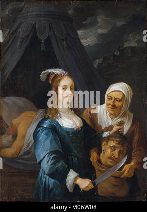 This dramatic painting depicts Judith holding the head of Holofernes, a ...