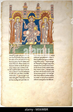 Leaf from a Beatus Manuscript: Christ in Majesty with Angels and the ...