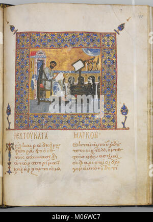 This illuminated Jaharis Byzantine Lectionary contains Eastern Orthodox ...