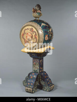 This large drum, known as an O-daiko, is a traditional Japanese ...