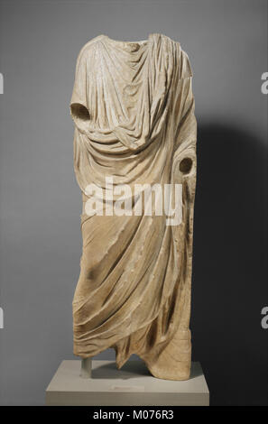 Marble statue of a togatus (man wearing a toga). Culture: Roman ...