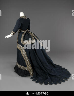 This mourning dress, designed in the late 19th century, represents ...