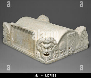 A marble cinerary chest with lid, part of the Metropolitan Museum of ...