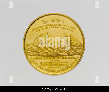 This medal, crafted from metal, represents a commemorative object ...