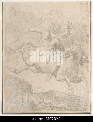 A dramatic representation of Marcus Curtius leaping into the chasm ...