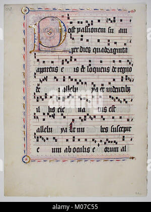 This manuscript leaf from an antiphonary features the Assumption of the ...