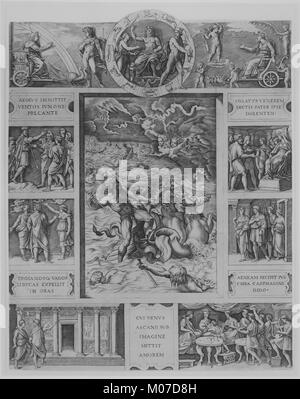 This artwork depicts Neptune calming the tempest that Aeolus created ...