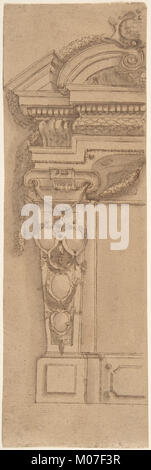 Left Half Design for Wall Monument with Escutcheon Motif 17th century ...