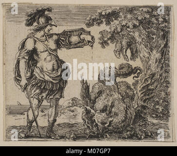 This artwork depicts Jason from Greek mythology, shown pacifying the ...