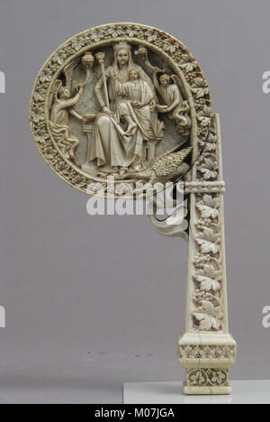 The ivory crozier head depicts Christ in Majesty on the Throne of ...