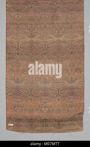 Loom-width textile with floral and tiger-stripe patterns, illustrating ...