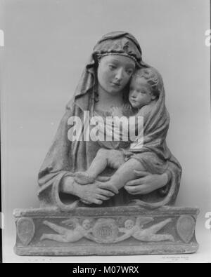 This artwork depicts the Madonna and Child, a classical religious scene ...