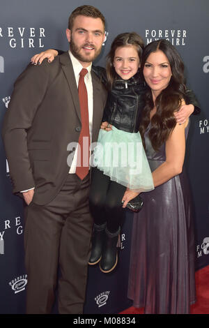 Alex Roe, Abby Ryder Fortson and Bethany Ashton attend the 'Forever My ...