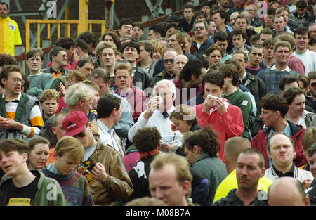 Traditional standing terrace at English football stadium Stock Photo ...
