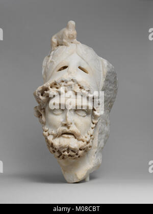 This marble relief fragment features the head of Mars, the Roman god of ...