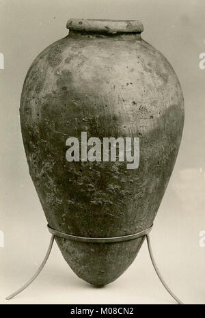 This jar is an example of ancient ceramic work, showcasing functional ...