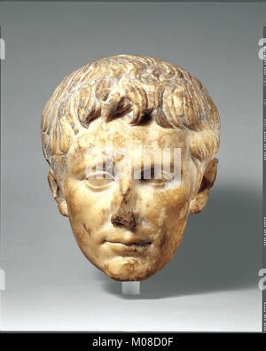 The marble portrait of Emperor Augustus illustrates classical Roman ...