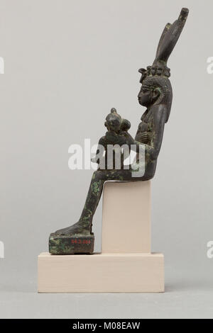 This artwork shows Isis and Horus, highlighting the mythological mother ...
