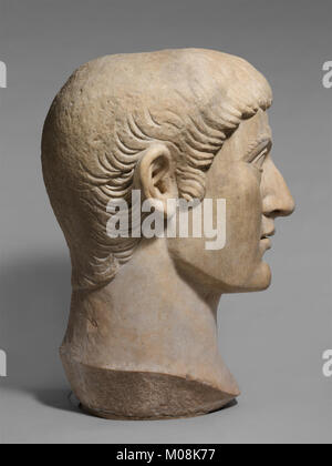 This marble portrait head depicts Emperor Constantine I, reflecting ...