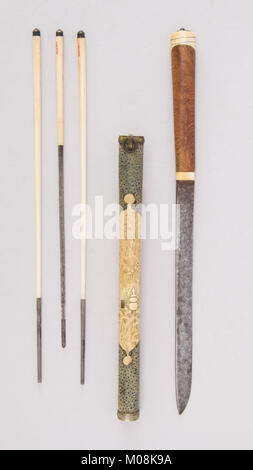 Knife with sheath and chopsticks from MET collection, showing ...
