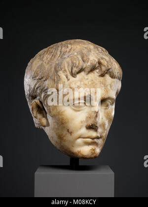 This marble portrait of Emperor Augustus showcases the idealized ...