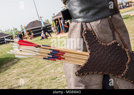 Ancient ottoman Empire quiver with arrows inside before used Stock ...