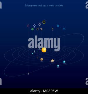Solar System Symbols Vector - Astronomy Signs - Collection pack - Sun ...
