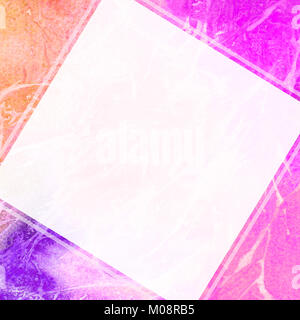 Square watercolor frame with a white rhombus. Abstract illustration of ...