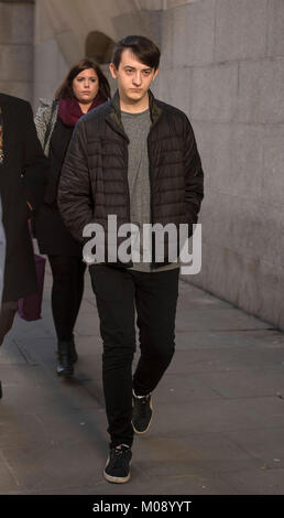 Kane Gamble arrives at the Old Bailey in London, where he will be ...