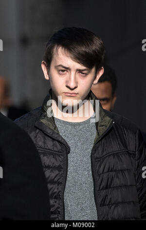 Kane Gamble arrives at the Old Bailey in London, where he will be ...