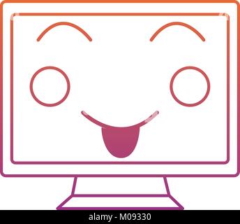 kawaii cute happy screen monitor Stock Vector Image & Art - Alamy