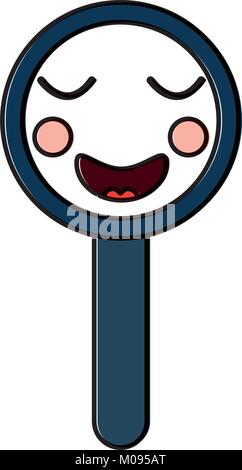 happy magnifying glass kawaii icon image Stock Vector Image & Art - Alamy