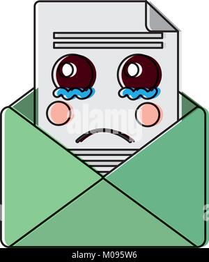 sad message envelope kawaii icon image Stock Vector Image & Art - Alamy