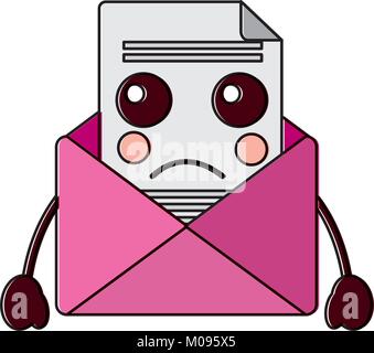 sad message envelope kawaii icon image Stock Vector Image & Art - Alamy
