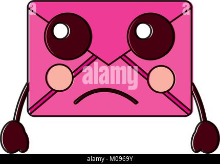 sad message envelope kawaii icon image Stock Vector Image & Art - Alamy