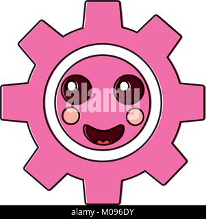 happy gear kawaii icon image Stock Vector Image & Art - Alamy