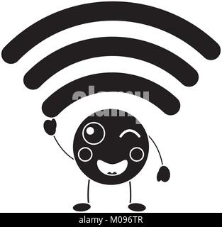 happy wifi kawaii icon image Stock Vector Image & Art - Alamy