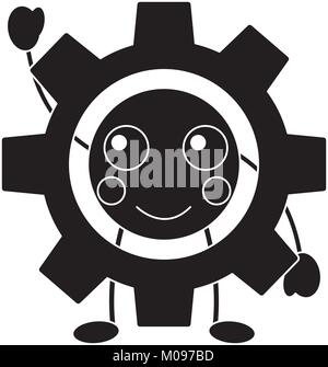 happy gear kawaii icon image Stock Vector Image & Art - Alamy