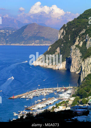 view of boats from top of capri chairlift Stock Photo - Alamy