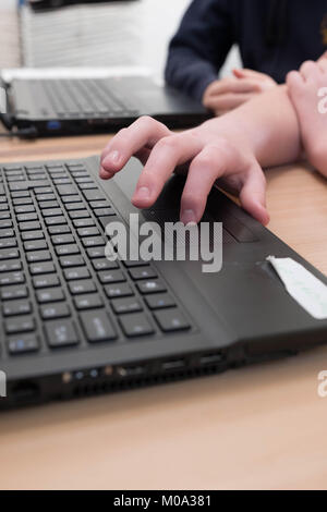 Secondary school ICT suite Stock Photo - Alamy