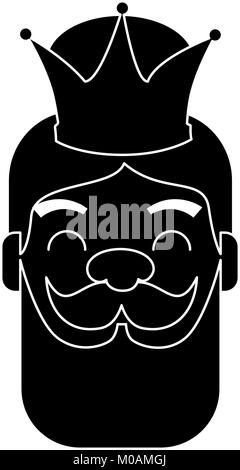 king wizard head avatar character vector illustration design Stock ...